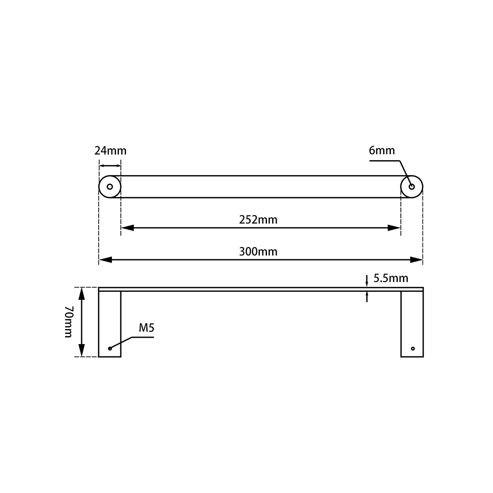 Hash Hand Towel Rail 300mm Chrome hash-hand-towel-rail-300mm-chrome
