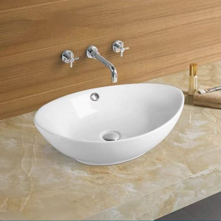 Gloss Oval Above Counter Basin White | Initial Tiles & Bathware
