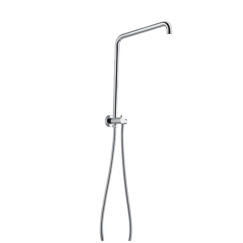 Round Right Angle Half Rail Top Water Inlet Shower Combination Chrome