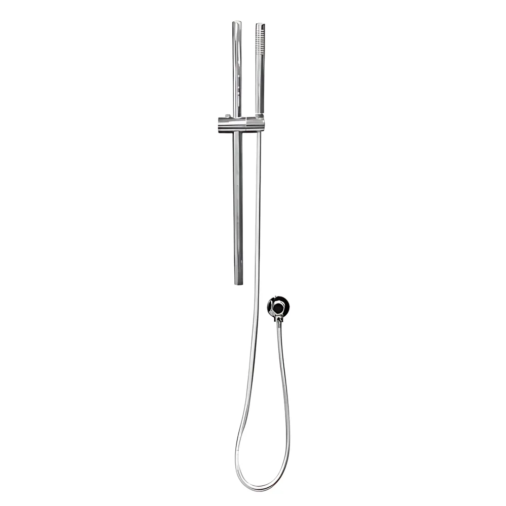 Round Hand Held Shower Set With Rail Chrome