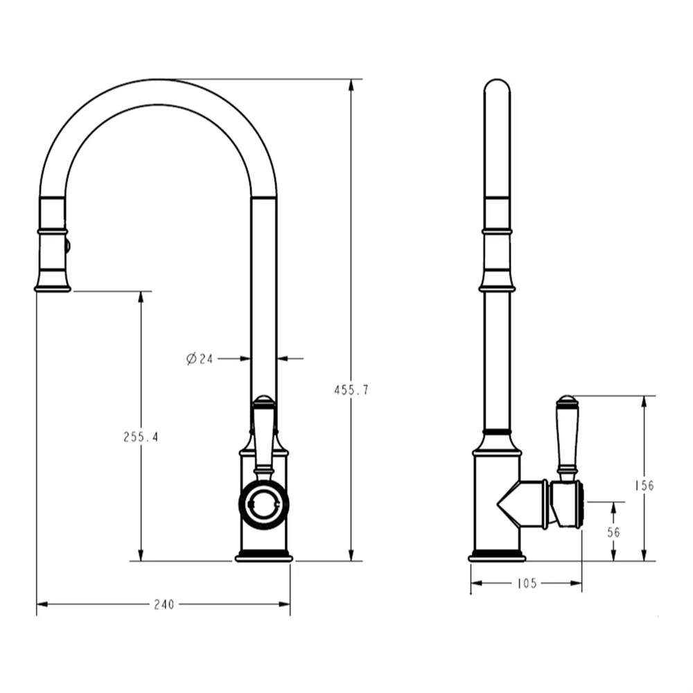 Ikon Clasico Pull-Out Sink Mixer Brushed Gold