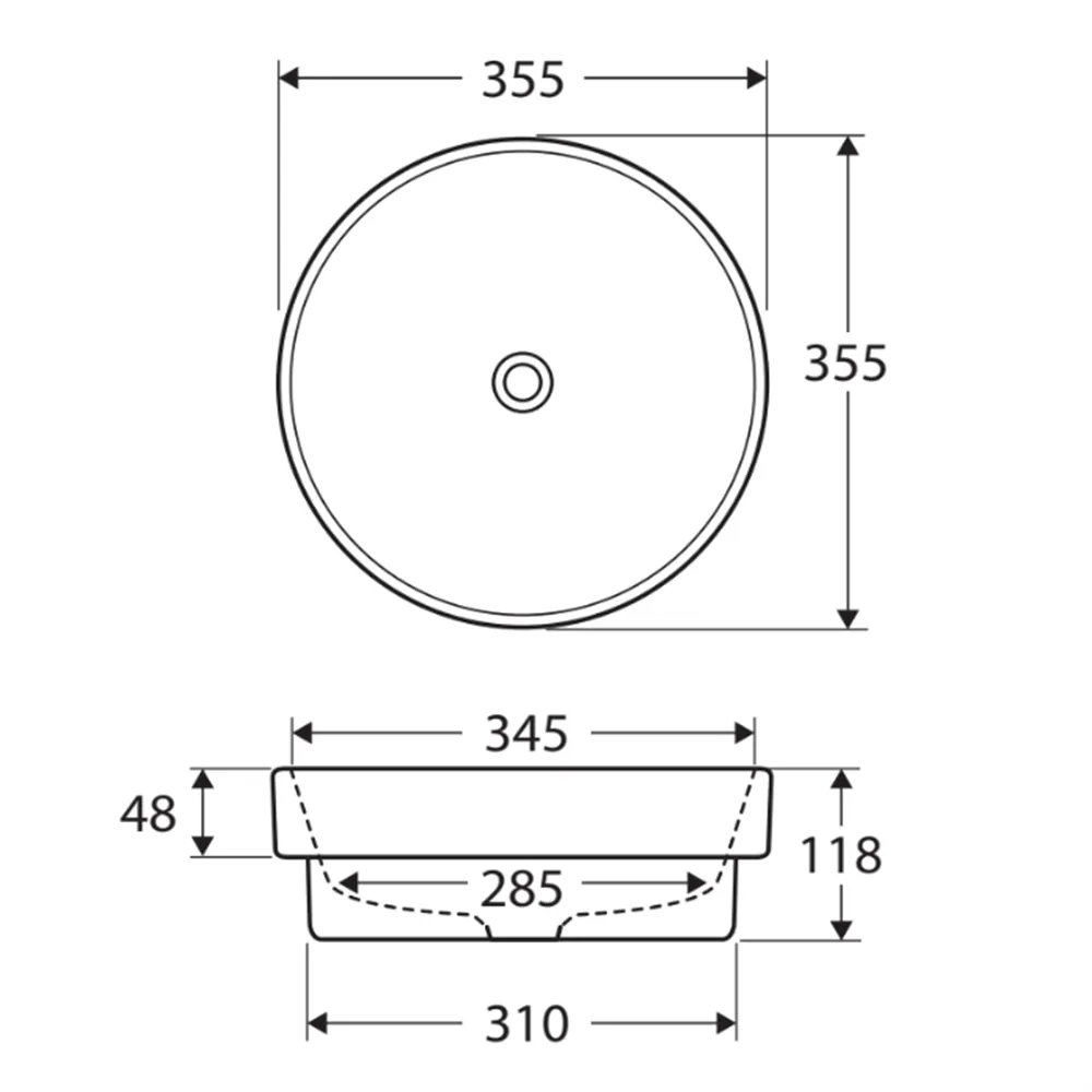 Fienza Reba Gloss White Semi Inset Basin