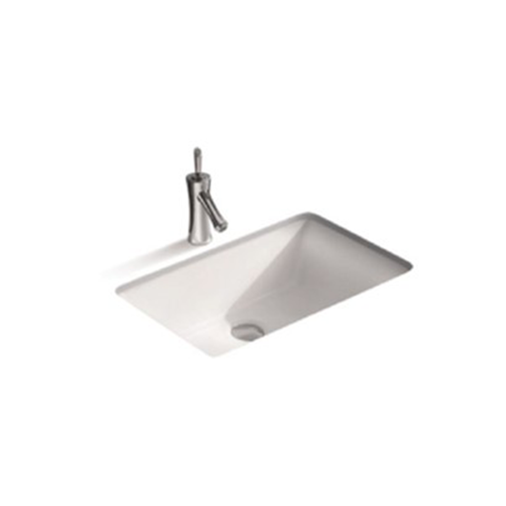Gloss Rectangle Undermount Basin White | Initial Tiles & Bathware