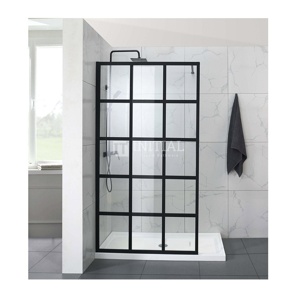 Fully Framed Single door Fixed Panel Shower Screen 6mm Glass 1200x2000