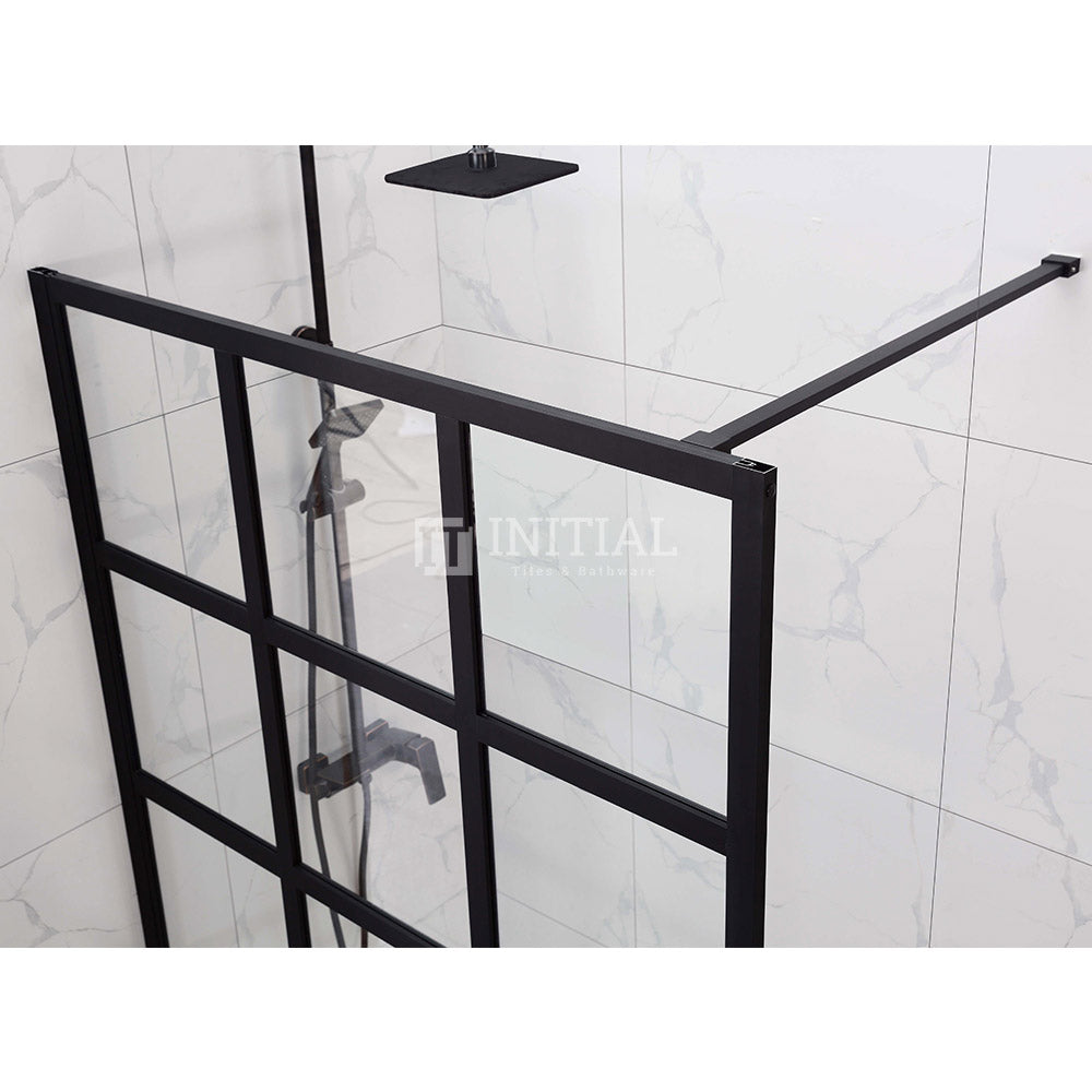 Fully Framed Single door Fixed Panel Shower Screen 6mm Glass 1200x2000