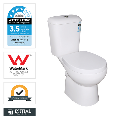 Fienza Stella Close Coupled Toilet Suite, Gloss White, S-Trap