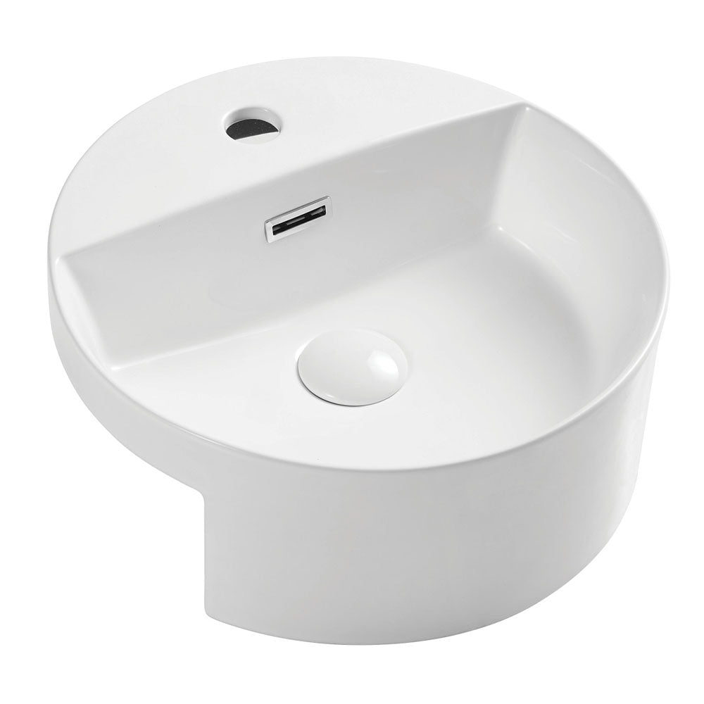 Fienza Reba Gloss White Semi Recessed Basin, 1 Tap Hole