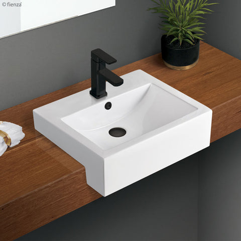 Fienza Rak Gloss White Compact Semi Recessed Basin